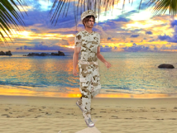 Second Life Marketplace Outfit Camo Desert Male